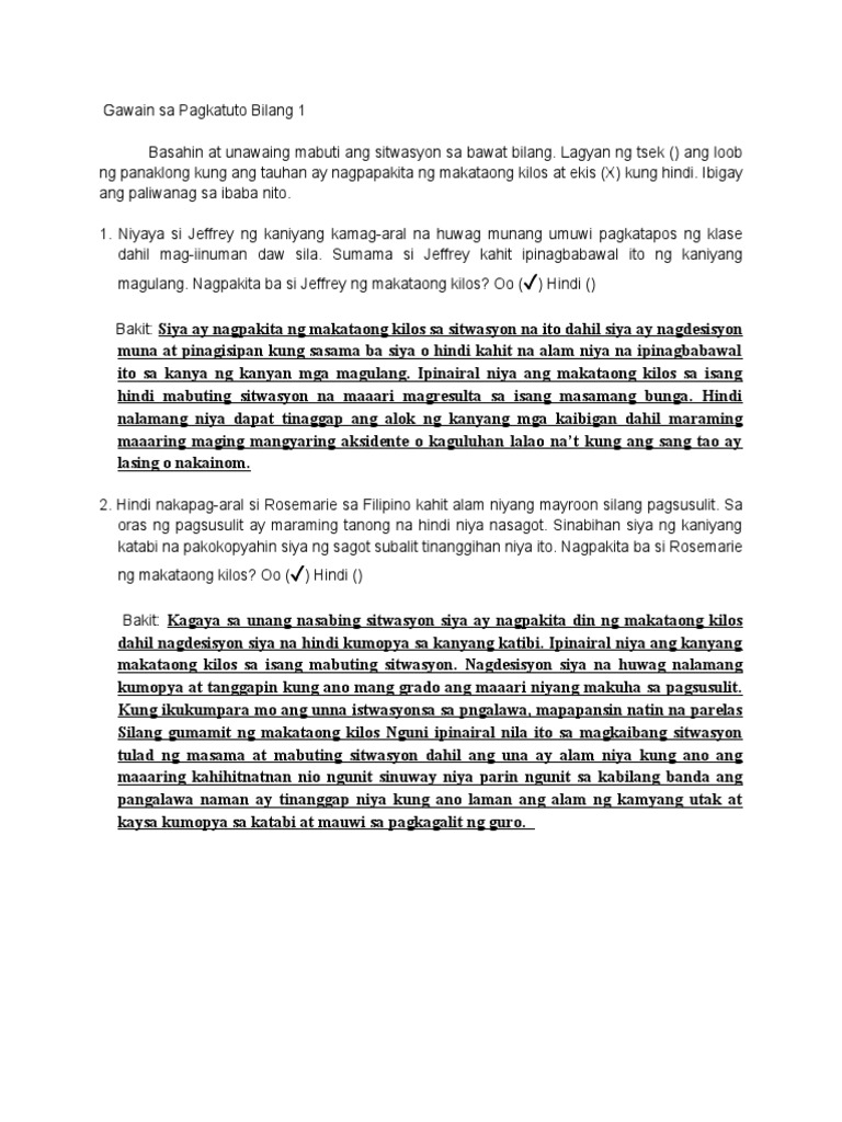 Gawain Sa Pagkatuto Bilang 1 | PDF