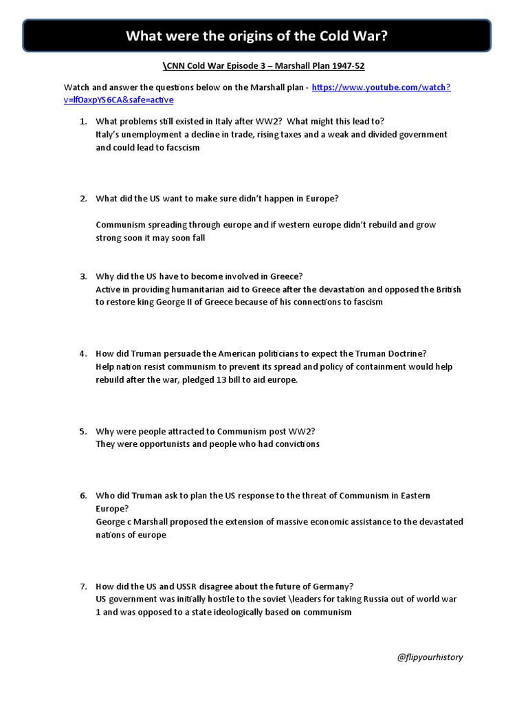 Marshall Plan's Role in Cold War Origins | PDF | Marshall Plan ...