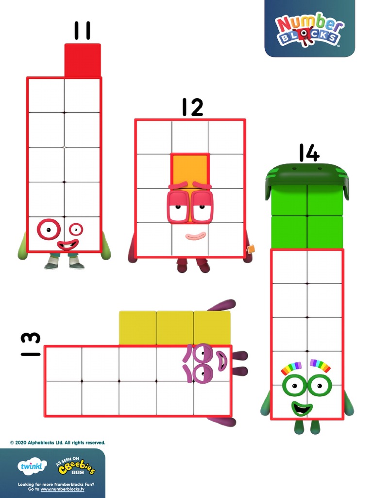 T M 32651 Numberblocks Stick Puppets 11 20 Ver 1 | PDF