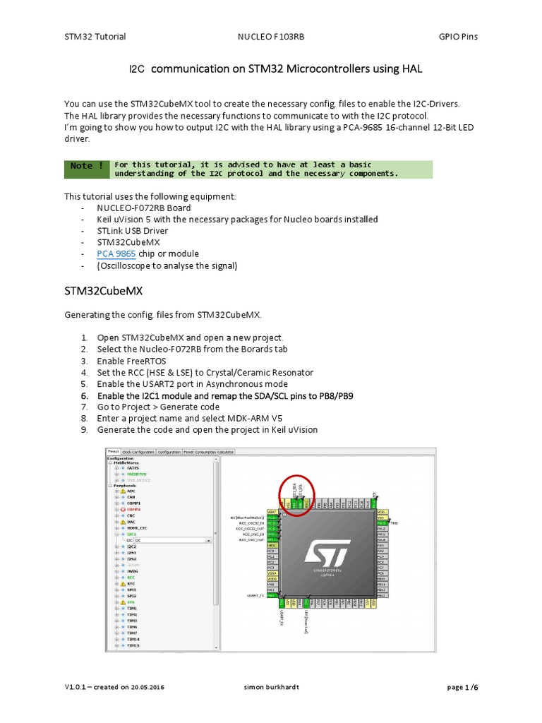 STM32 Tutorial 04 - I2C Module (Pca9685) Using HAL (And FreeRTOS) | PDF | Data Transmission ...