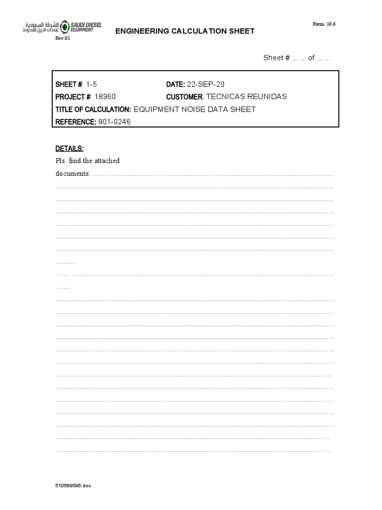 Engineering Noise Data Sheet | PDF | Science | Engineering