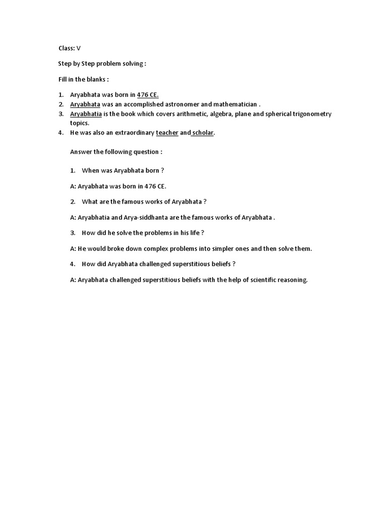 Step by Step Problem Solving | PDF