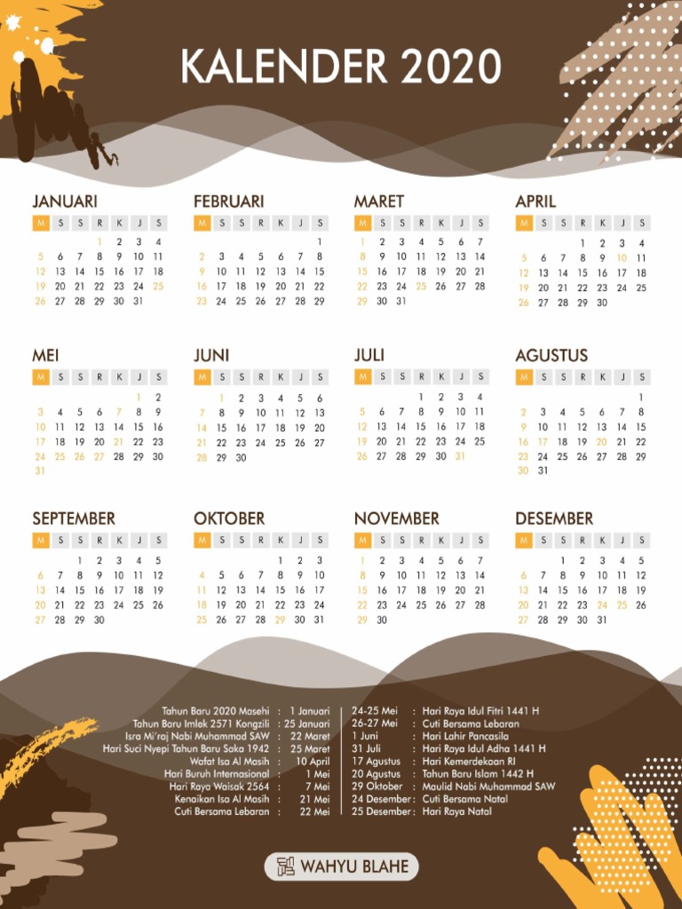 Kalender 2020 Indonesia Lengkap Dengan Hari Libur Nasional Dan Cuti ...