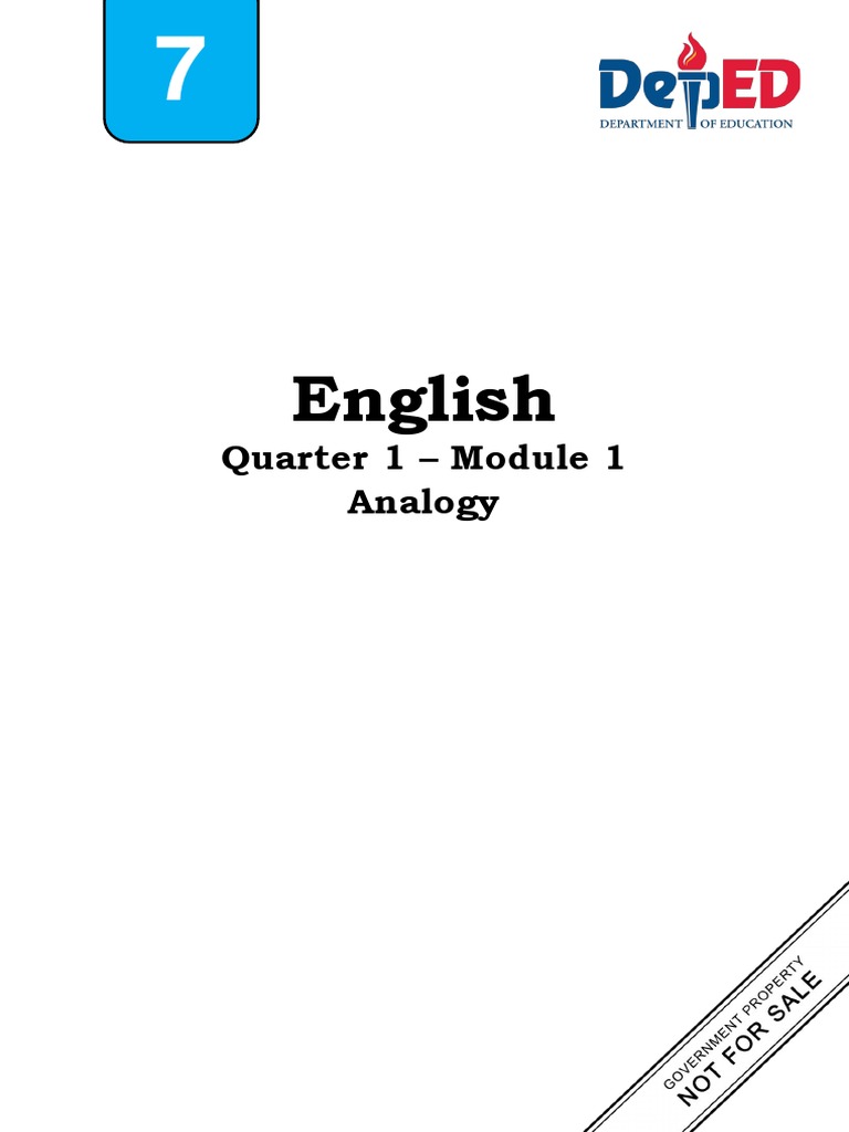 English: Quarter 1 - Module 1 Analogy | PDF | Analogy | Intelligence