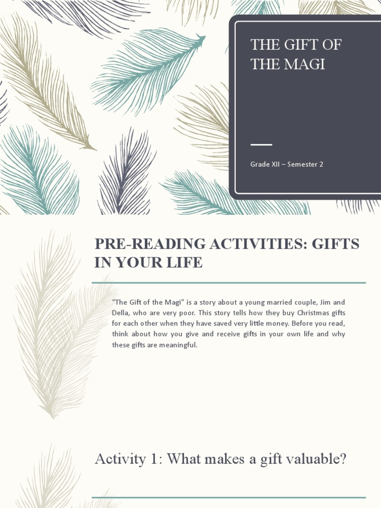 The Gift of The Magi-Reading Comperhension Activities | PDF | Clothing ...