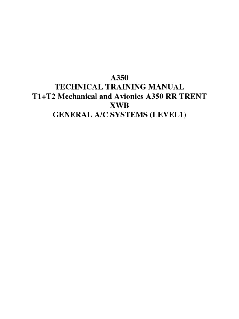 A350 Technical Training Manual T1+T2 Mechanical and Avionics A350 RR TRENT XWB General A/C ...