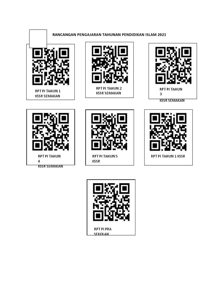 QR Code RPT Pendidikan Islam 2021 | PDF