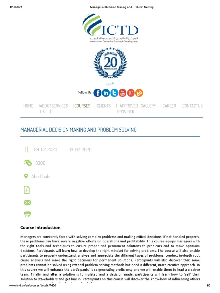 Managerial Decision Making and Problem Solving | Download Free PDF ...