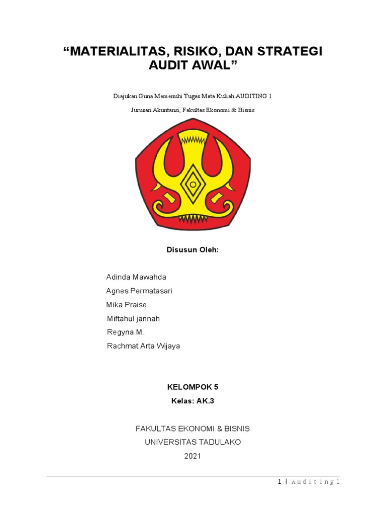 Materialitas Risiko Dan Strategi Audit A | PDF | Bisnis | Pengelolaan ...