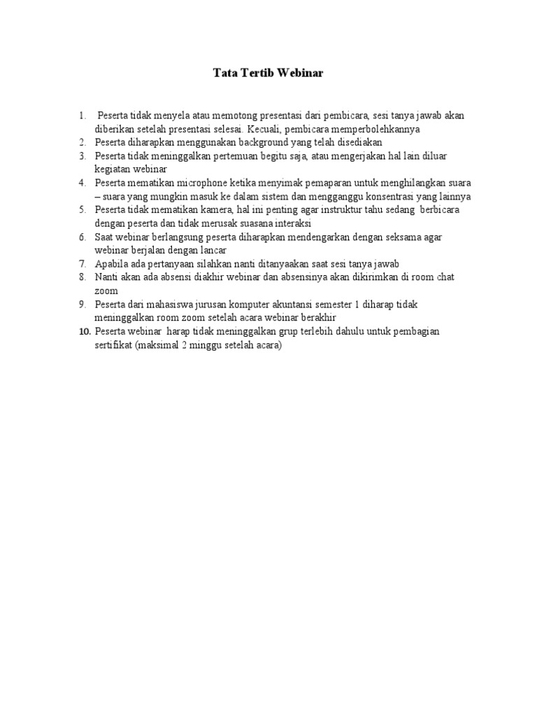 Tata Tertib Webinar | PDF