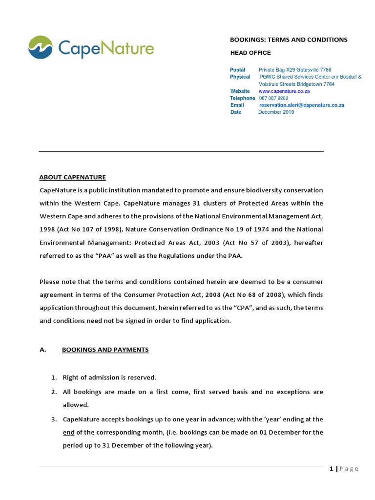 Booking Terms and Conditions | PDF