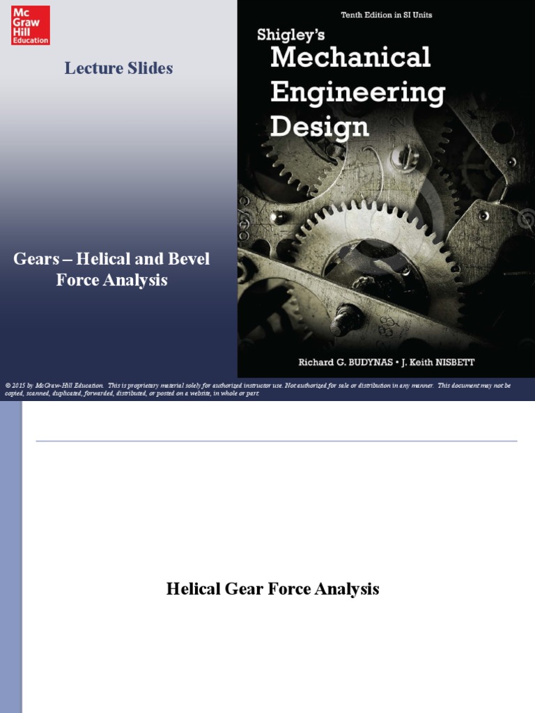 Lecture 5-Gears - General - 4-L - Helical and Bevel Force | PDF | Gear ...