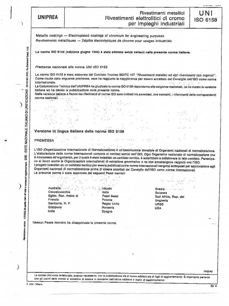 Uni - Iso 6158 (Cromatura) | PDF