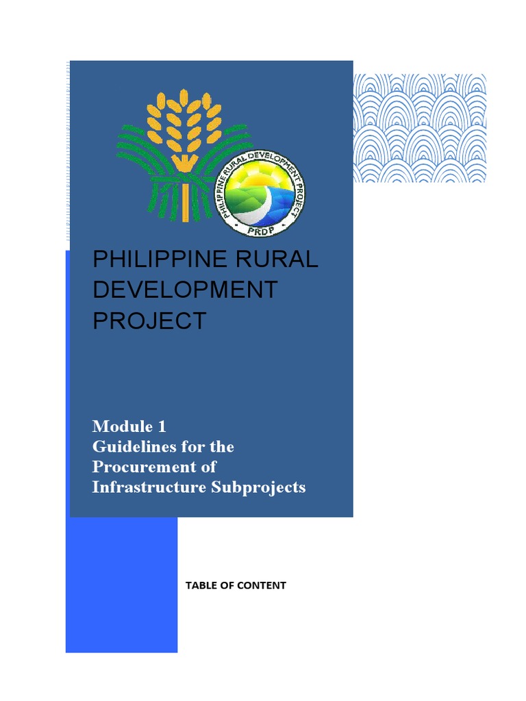 PRDP Module 1 Infrastructure Subprojects Procurement Guidelines | Download Free PDF ...