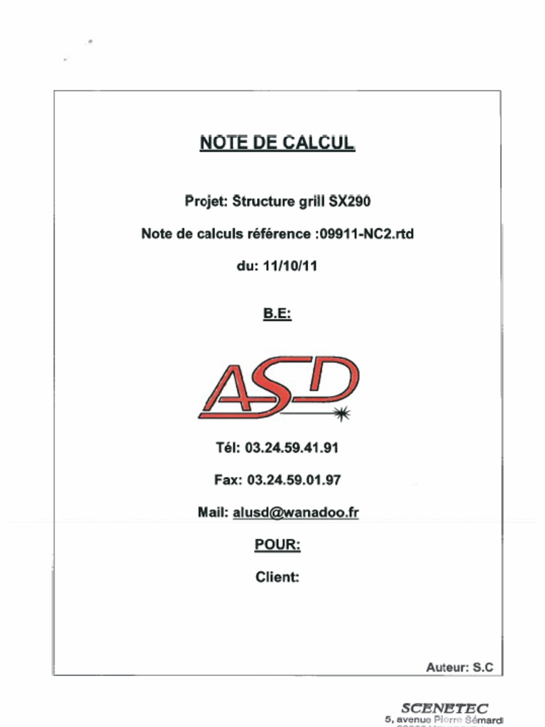 L Adoptee Note de Calcul Structure | PDF