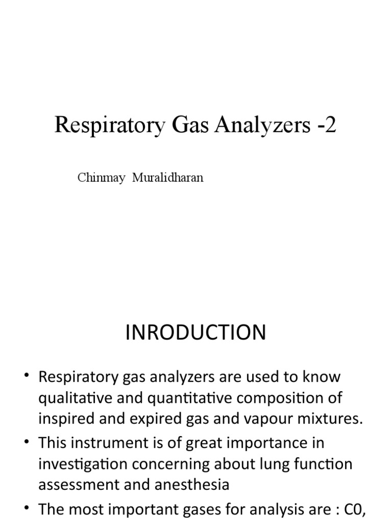 Respiratory Gas Analyzer Overview | PDF | Electrical Resistivity And ...