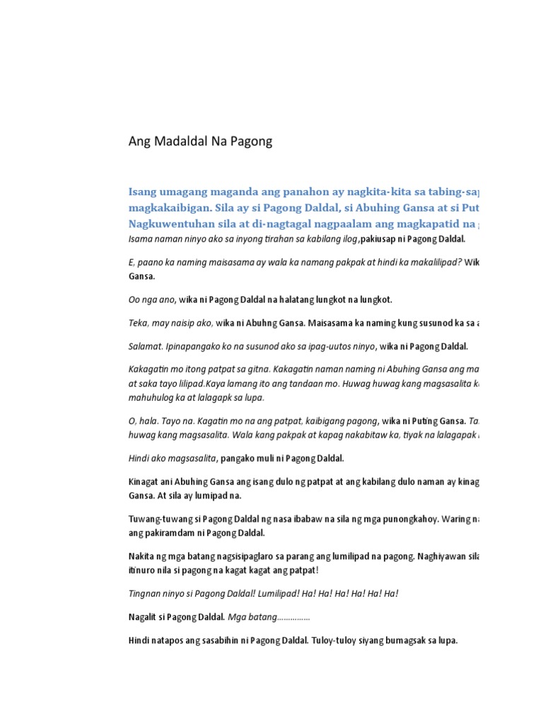 Ang Madaldal Na Pagong | PDF