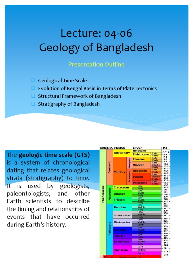 L 4 6 Geology of Bangladesh | PDF | Stratigraphy | Geological Formation