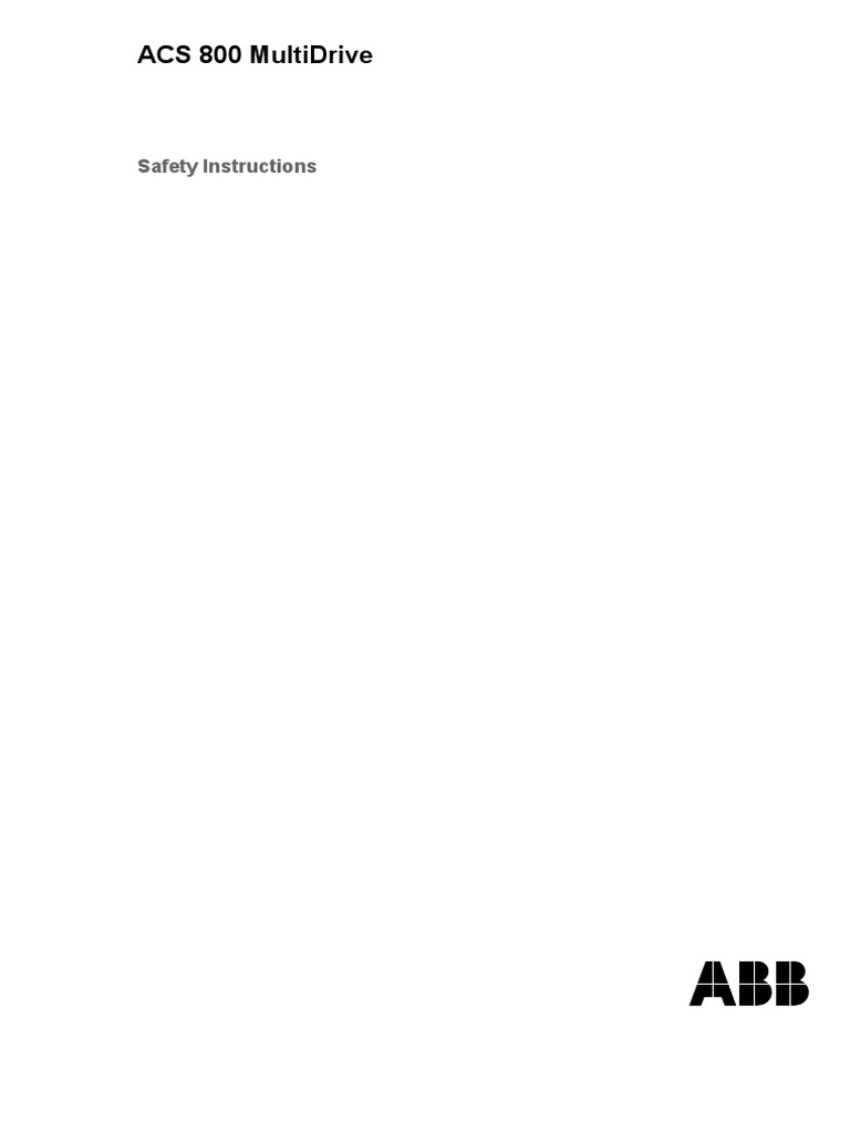 ACS 800 MultiDrive Safety Manual | PDF | Electric Motor | Power Inverter