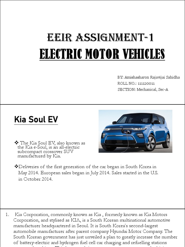 Electric Motor Vehicles | PDF | Electric Vehicle | Electric Motor