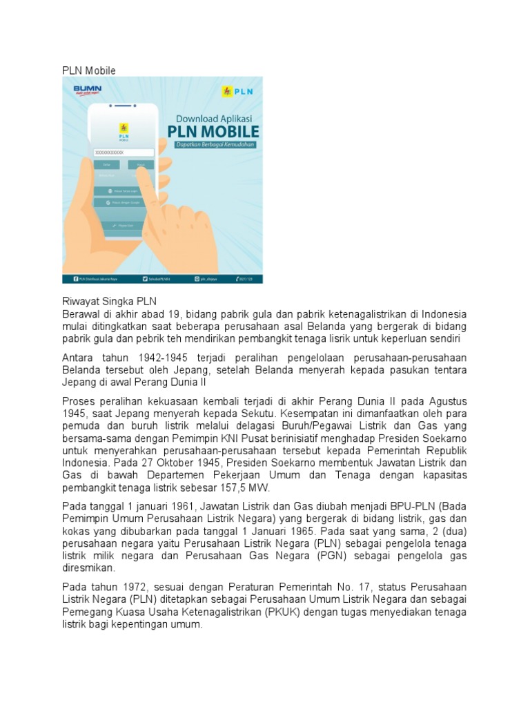Aplikasi PLN Mobile: Layanan Pelanggan Modern | PDF