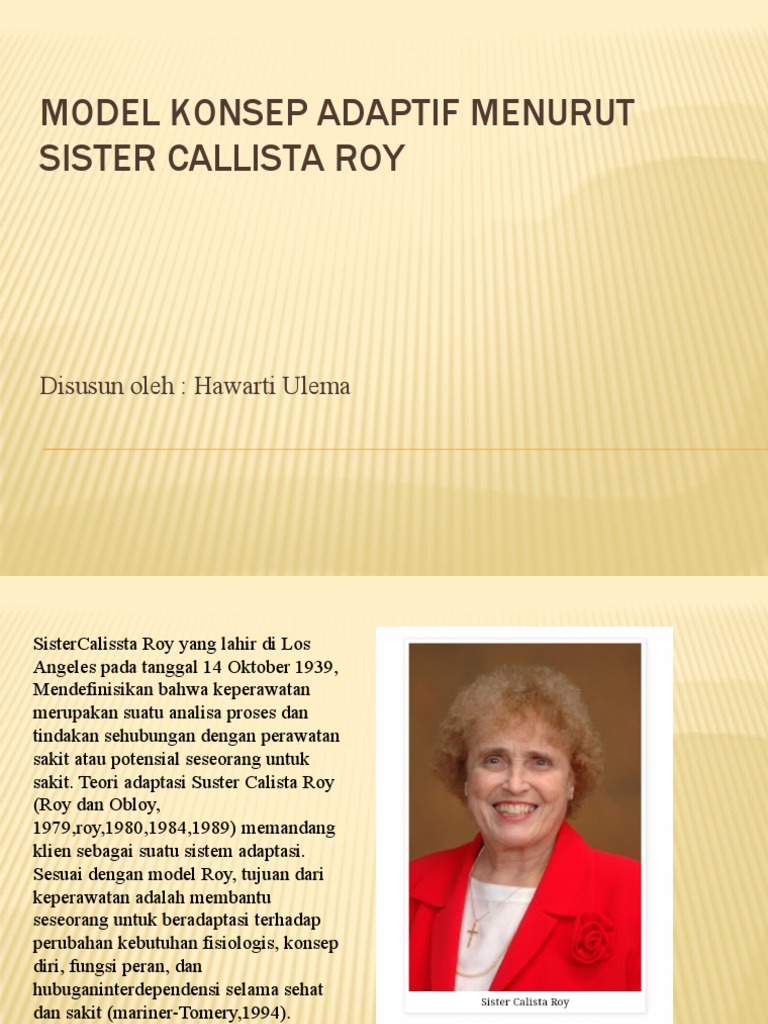 Model Konsep Adaptif Menurut Sister Callista Roy: Analisis Teori dan ...