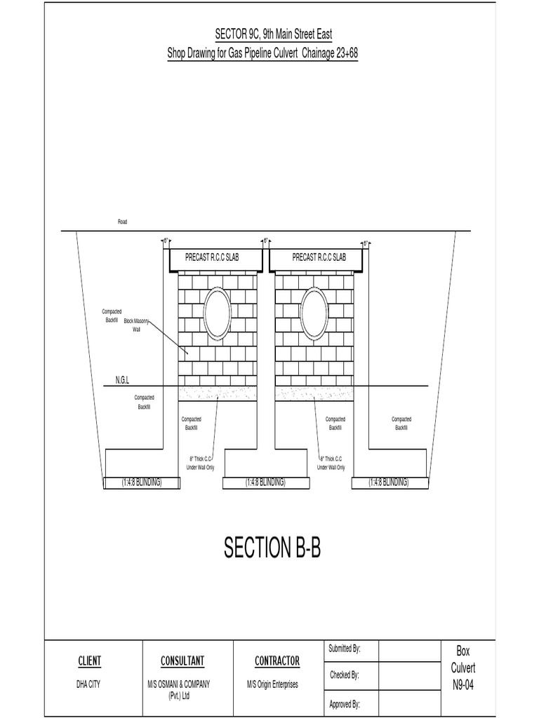 Gas Culvert Sections B-B | PDF