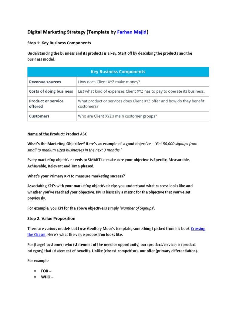 Digital Marketing Strategy Template | PDF | Digital Marketing ...