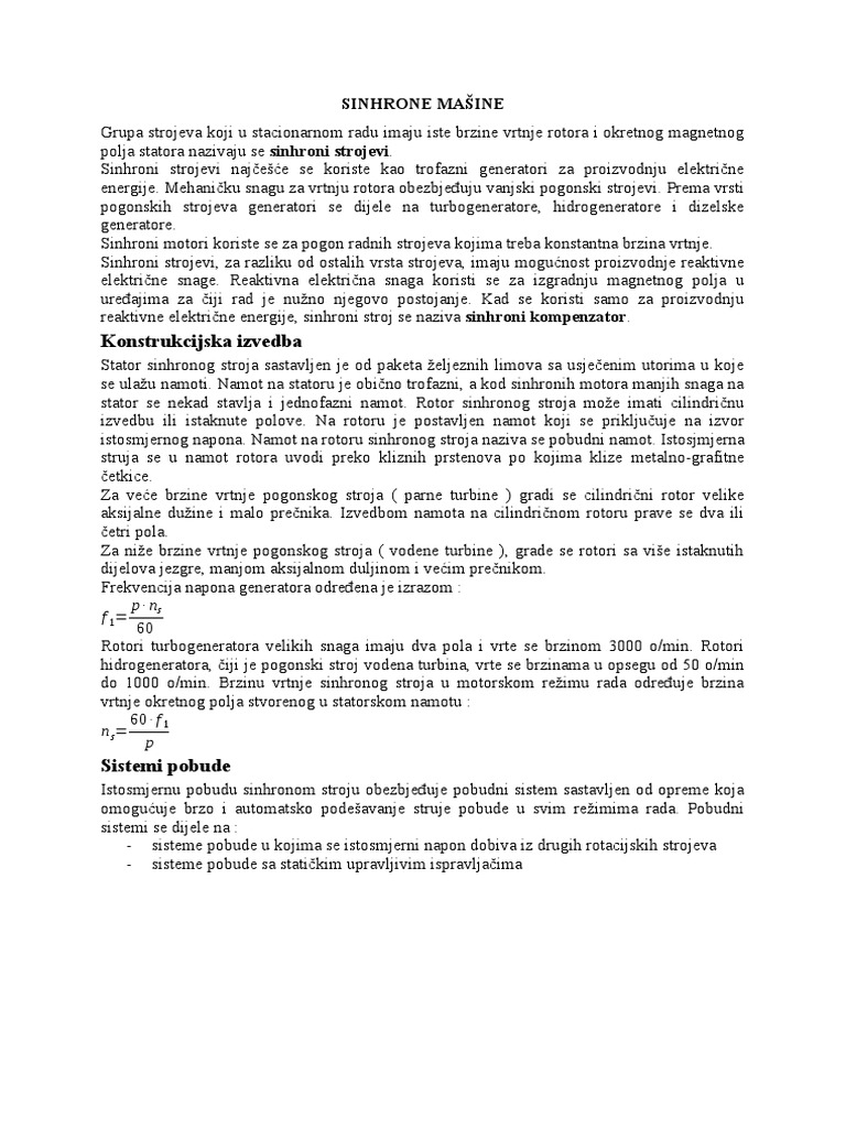 Sinhrone Mašine | PDF