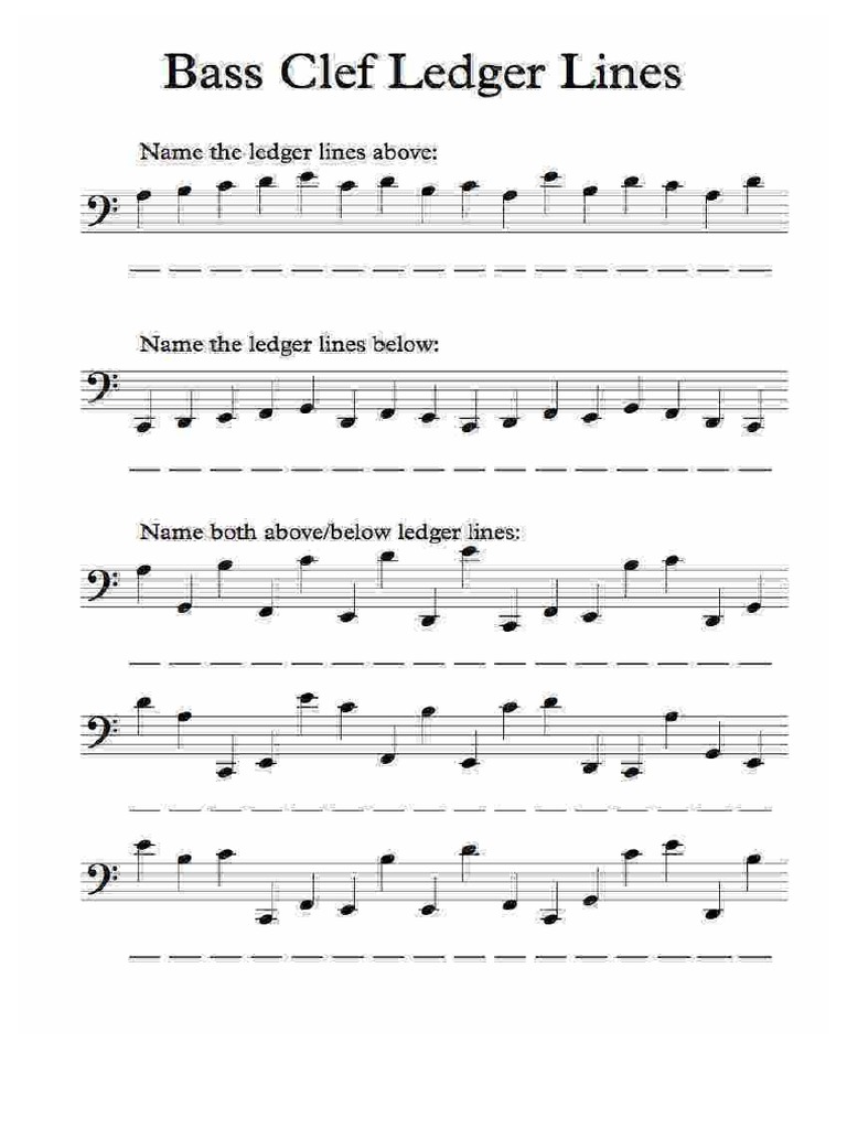 Bass Clef Worksheet | PDF