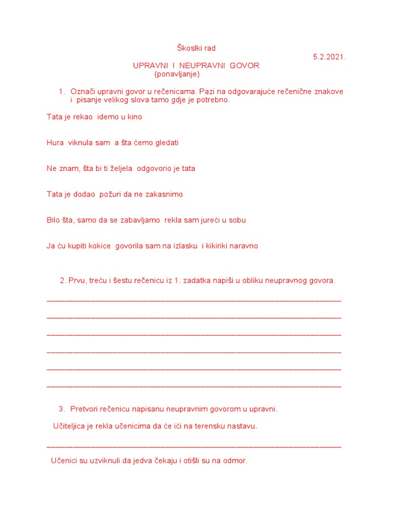 BHS Upravni Govor | PDF