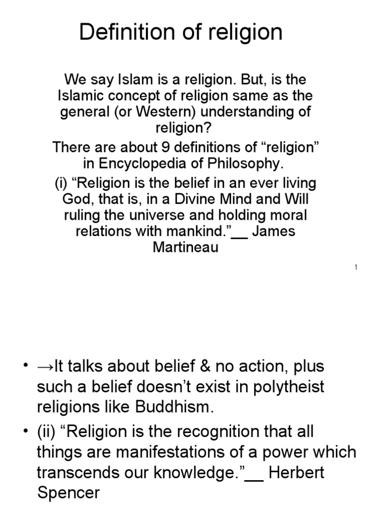 1.definition of Religion | PDF | Prophets And Messengers In Islam | Allah