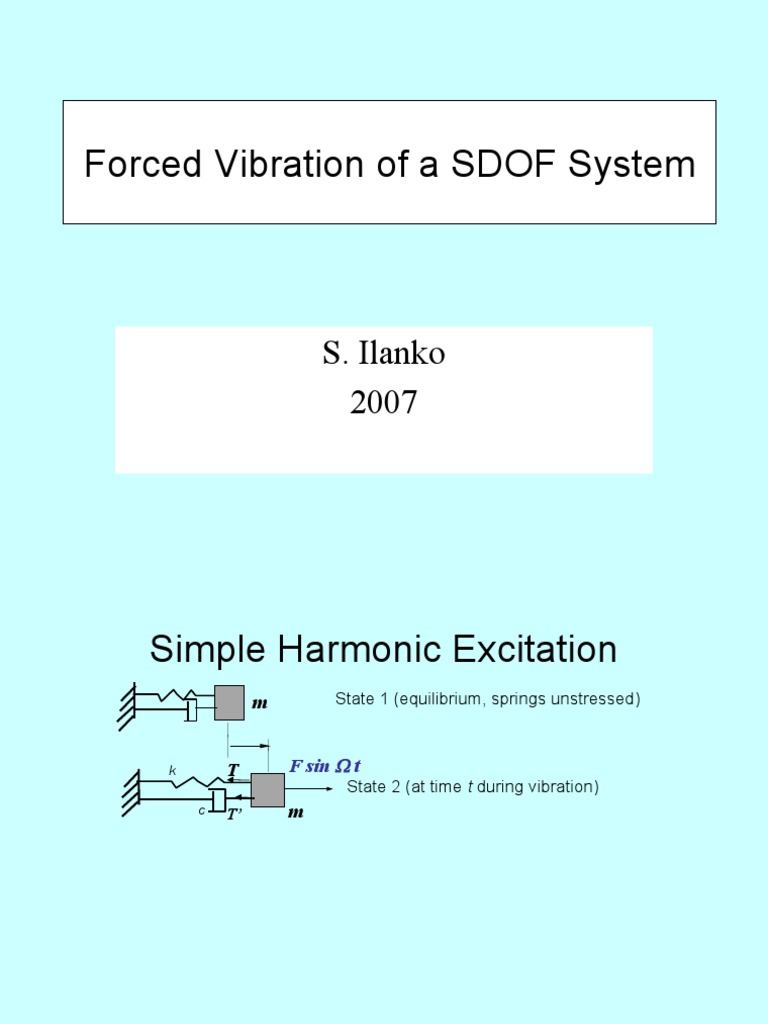 Forced Vibration of A SDOF System: S. Ilanko 2007 | PDF | Resonance ...