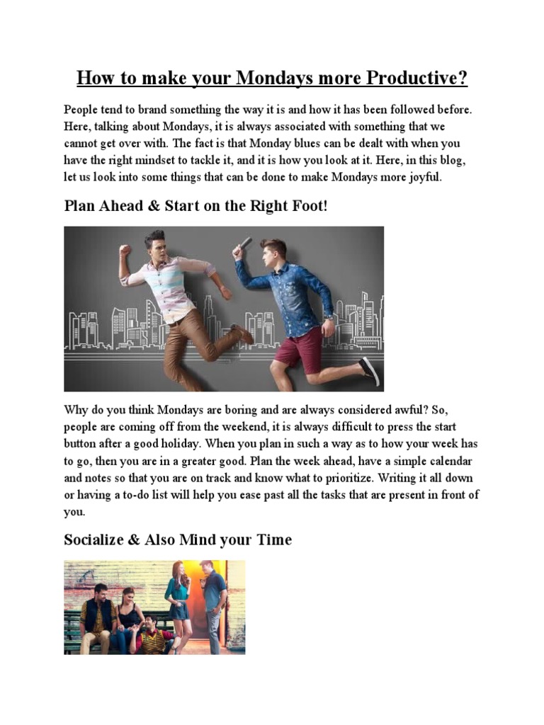 Boost Monday Productivity Tips | PDF