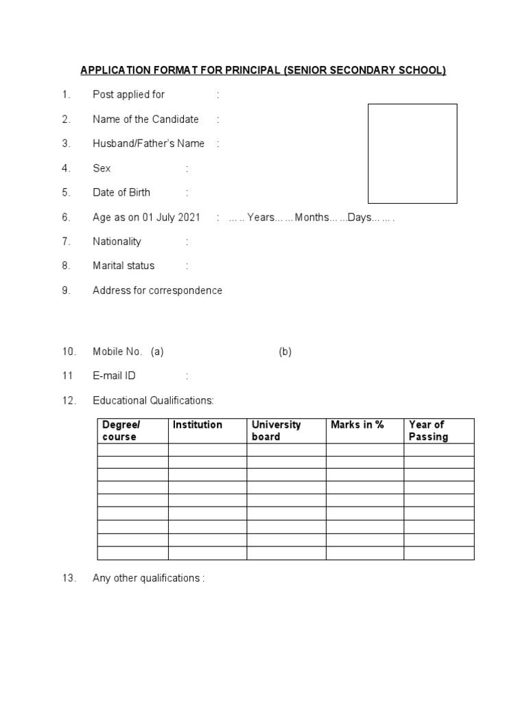 Application Format | PDF