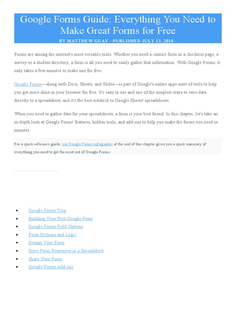 Google Forms Guide | PDF | Spreadsheet | Gmail