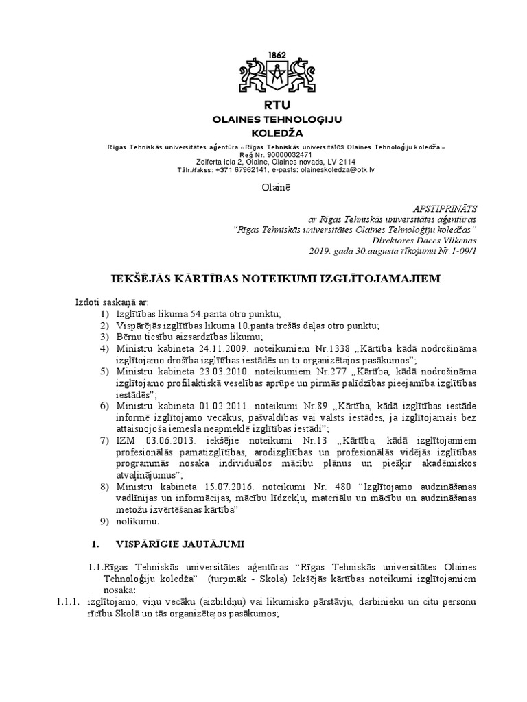 RTU OTK IKN - Izglitojamiem | PDF