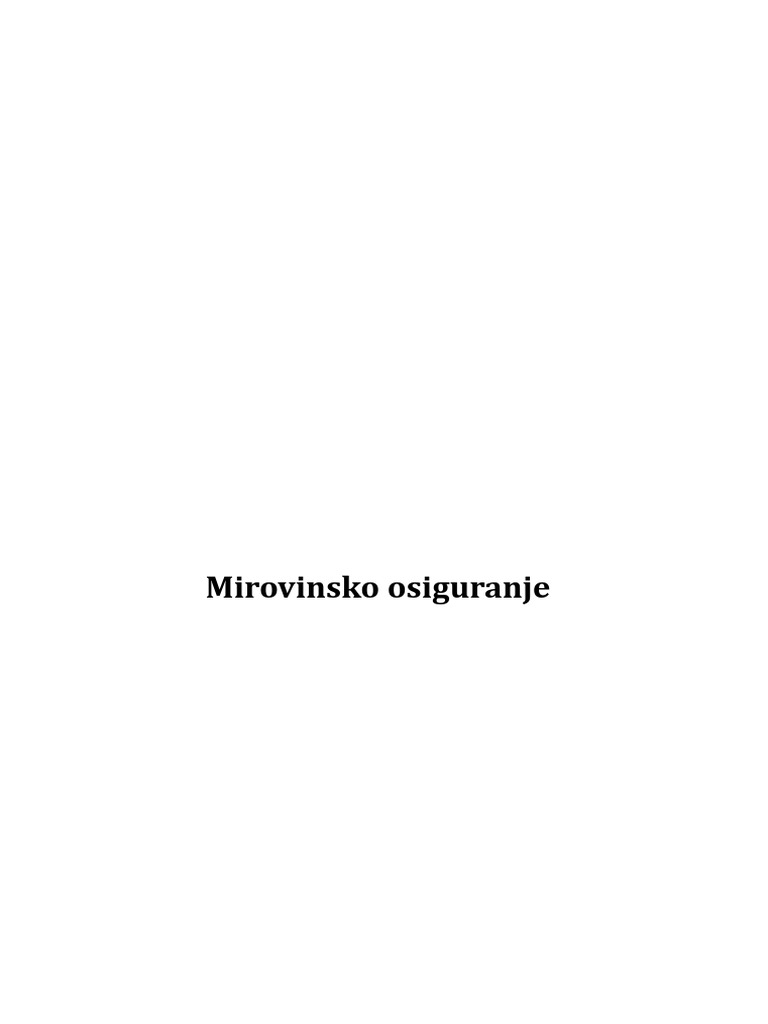 Mirovinsko Osiguranje | PDF