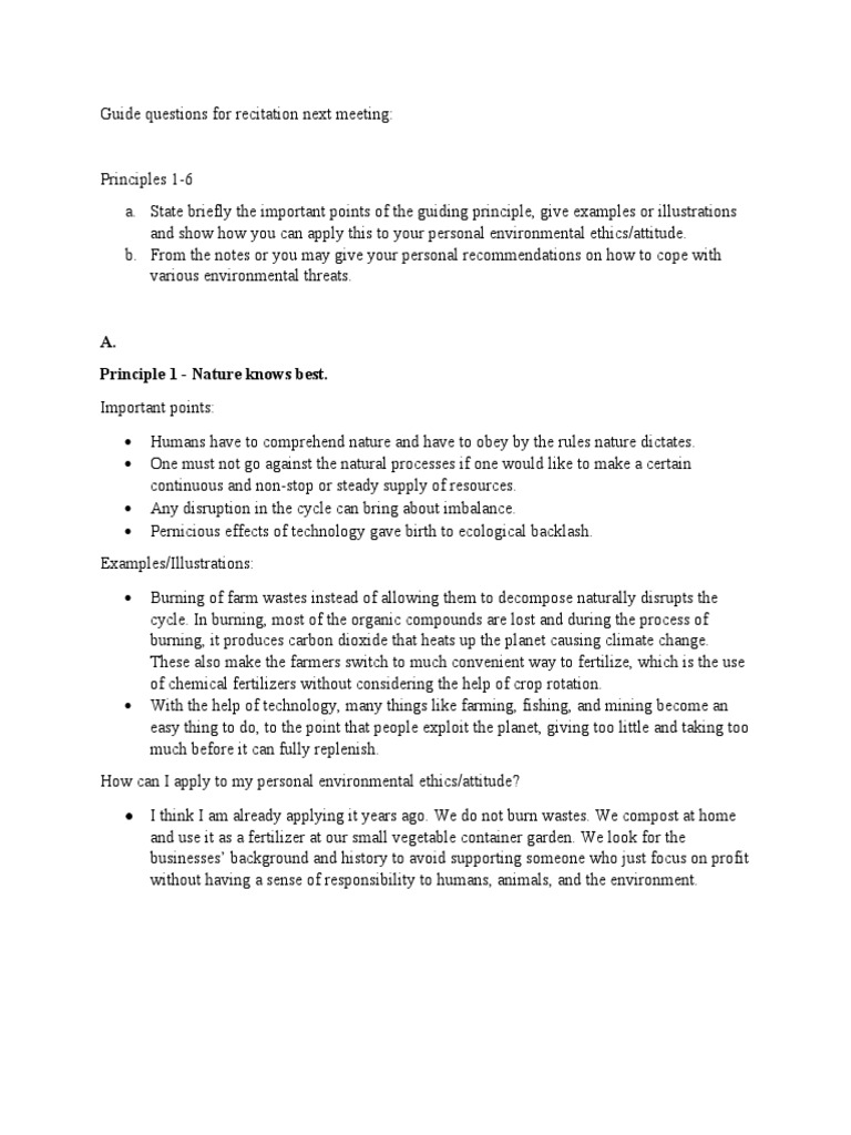 A. Principle 1 - Nature Knows Best | Download Free PDF | Environmental ...