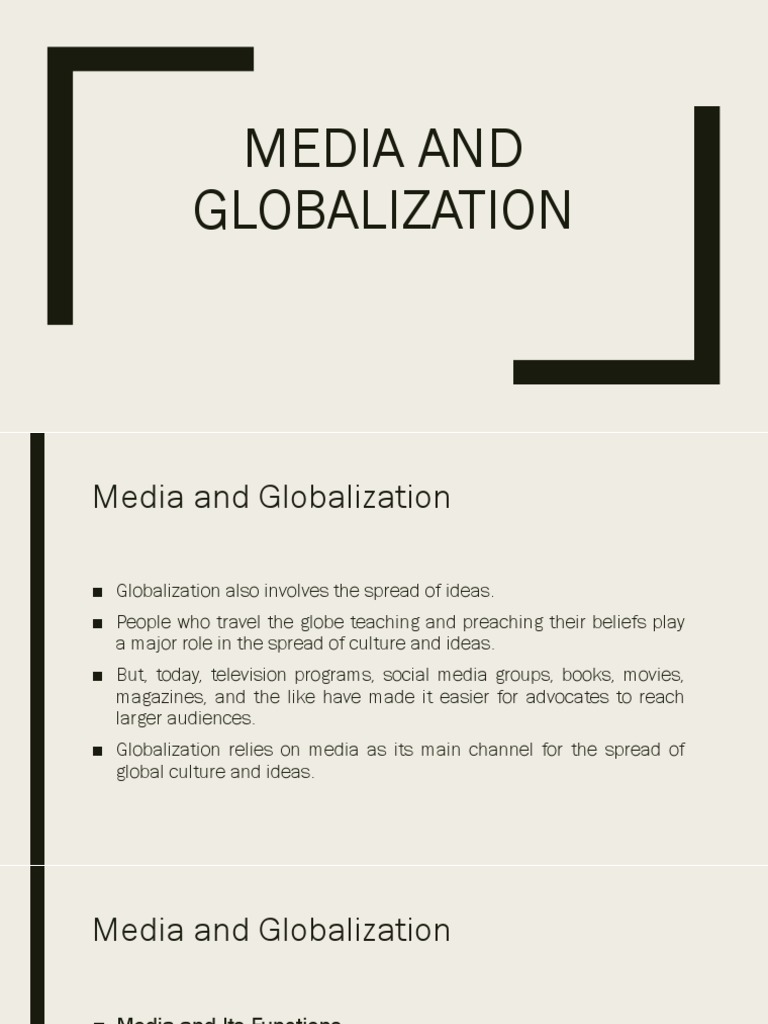 Lesson 8 Media and Globalization | PDF | Mass Media | Globalization
