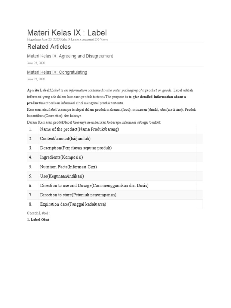 Materi Kelas IX | PDF