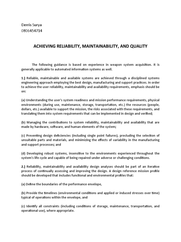Enhancing System Maintainability and Reliability | PDF | Reliability ...
