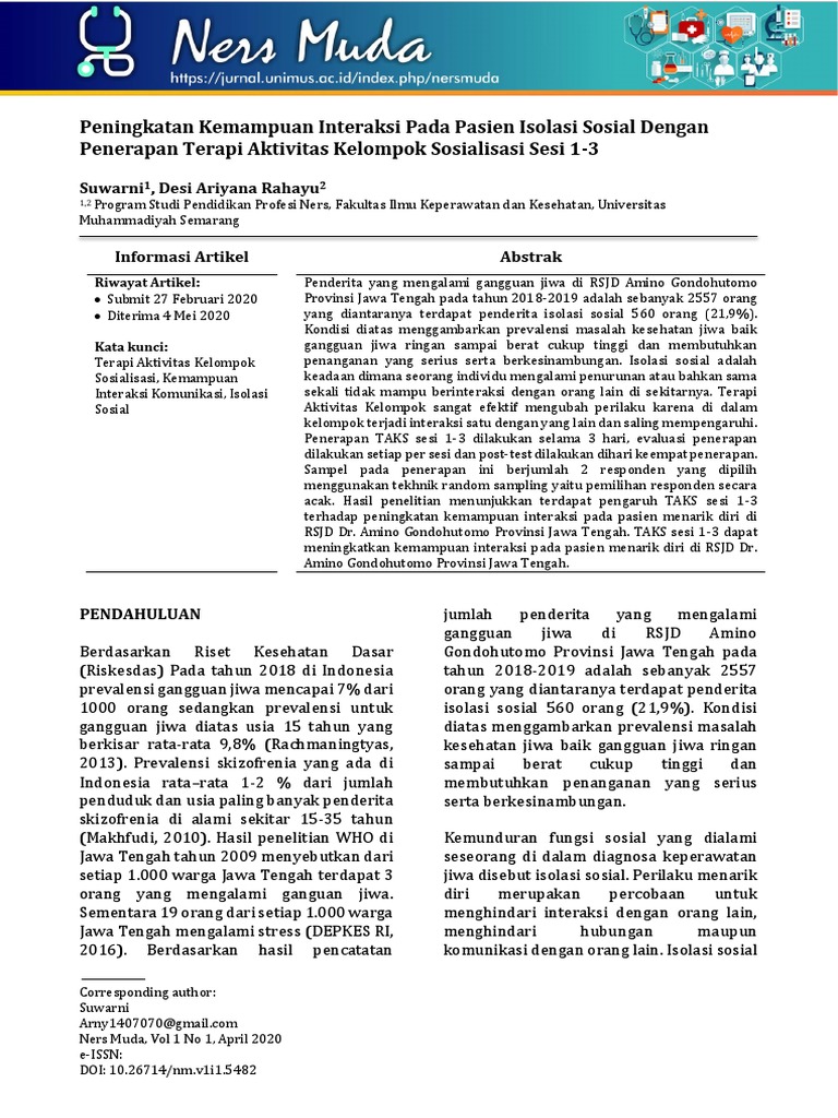 Jurnal Isolasi Sosial Kel. 9 | PDF