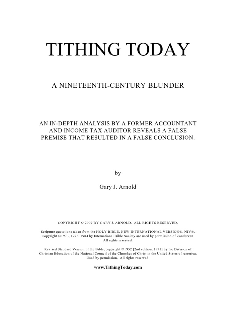Tithing For Today | PDF | Tithe | Book Of Numbers