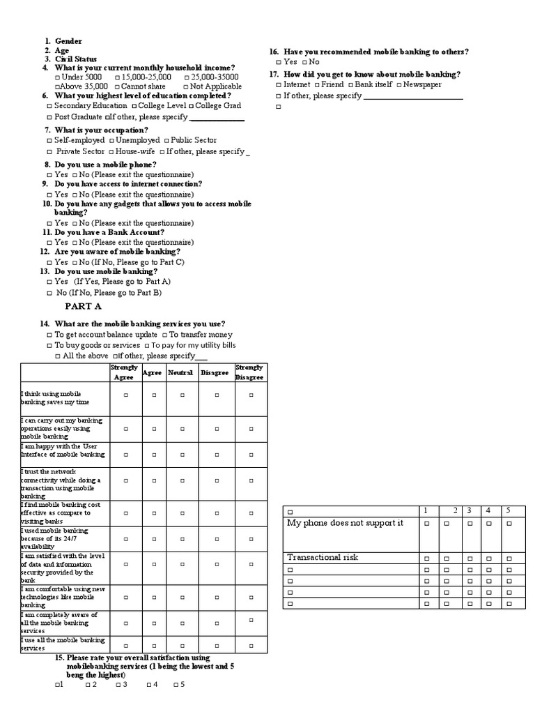 Part A: Strongly Agree Agree Neutral Disagree Strongly Disagree ...