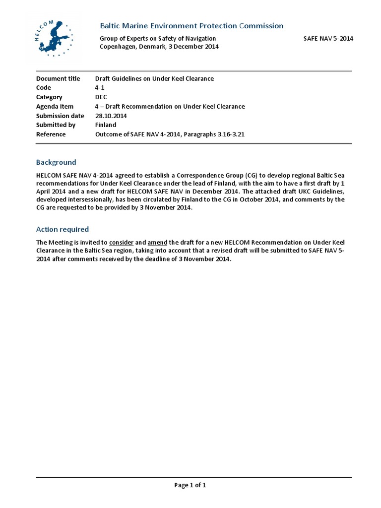 Draft Guidelines for Under Keel Clearance | PDF | Ships | Tide