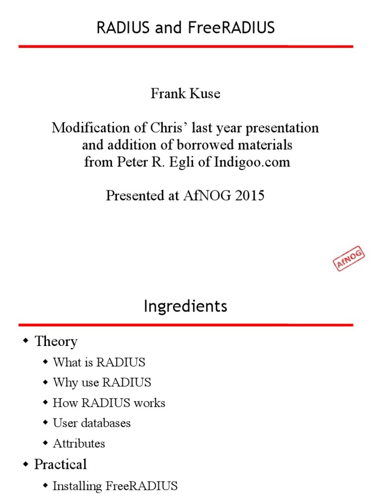 Radius Presentation | PDF | Radius | Computer Architecture