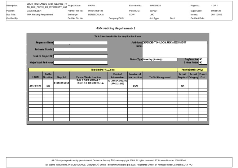 TMA Noticing Requirement-1: TMA Street Works Notice Application Form ...
