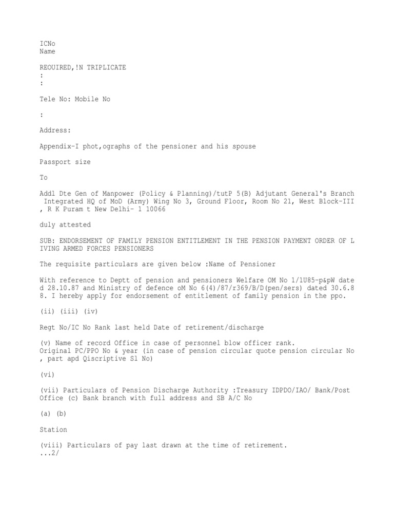 Family Pension Certificate | PDF | Government | Social Institutions