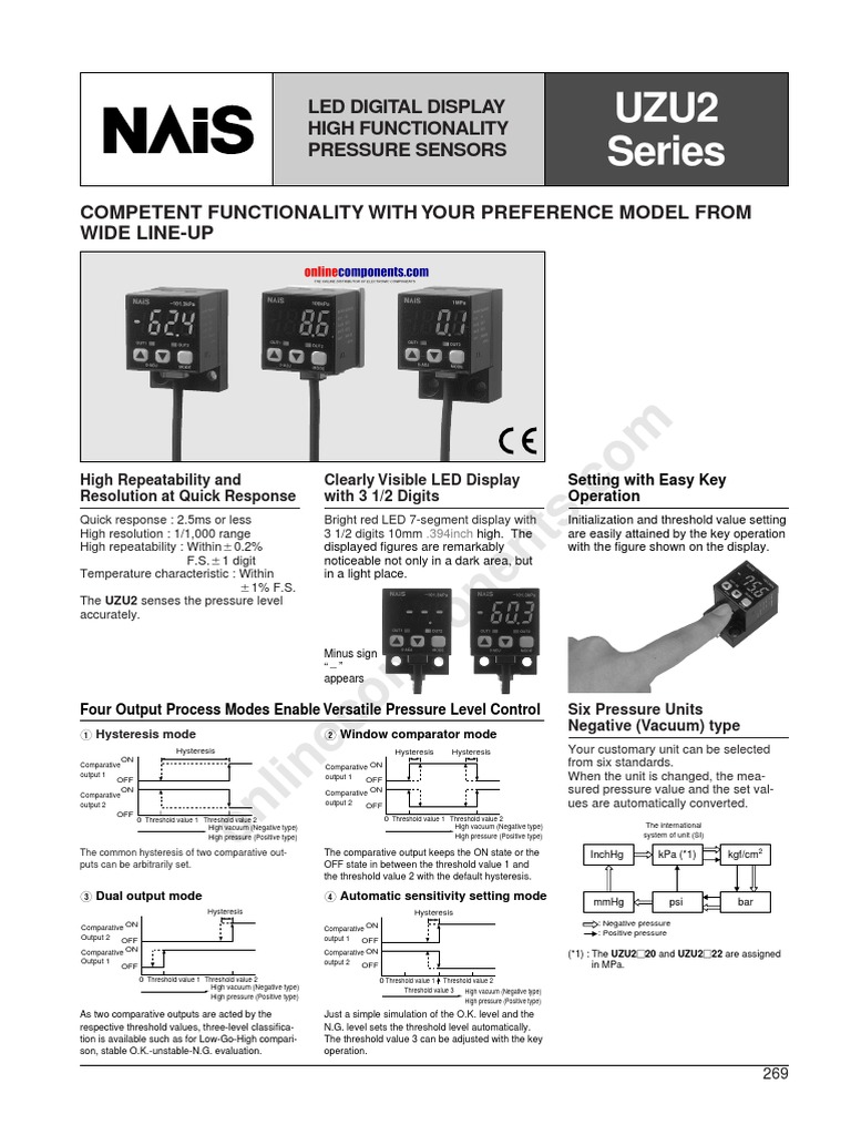 Uzu2 Series: Led Digital Display High Functionality Pressure Sensors ...